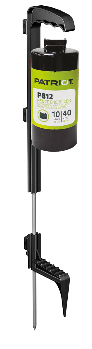 Patriot PB12 with stand / 12V Battery Fence Charger | 10 Mile, 40 Acre ...